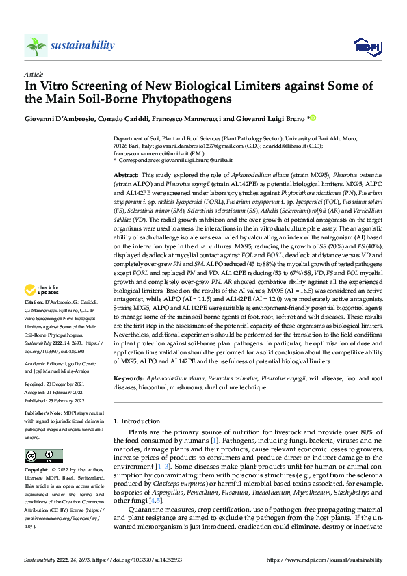 (PDF) In Vitro Screening of New Biological Limiters against Some of the ...