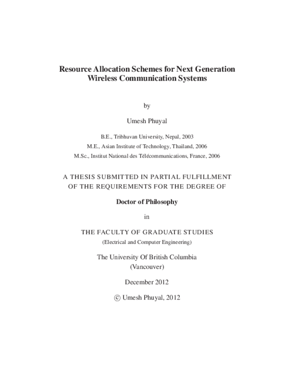 (PDF) Resource allocation schemes for next generation wireless ...