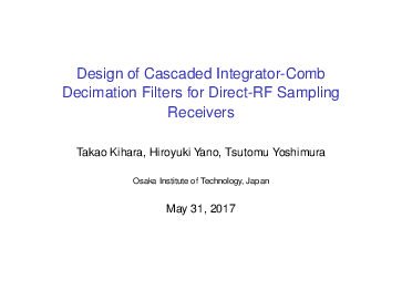 (PDF) Design of cascaded integrator-comb decimation filters for direct-RF sampling receivers ...