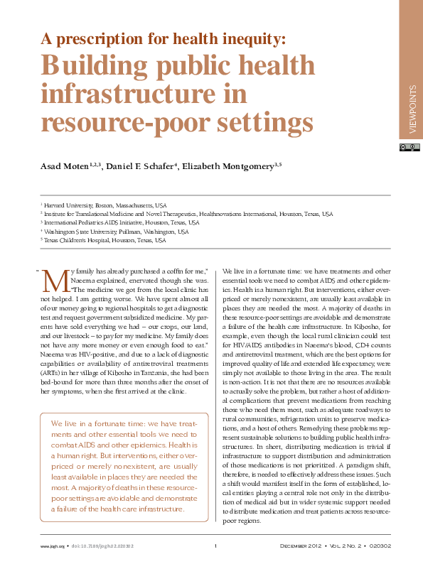 (PDF) A prescription for health inequity: Building public health ...