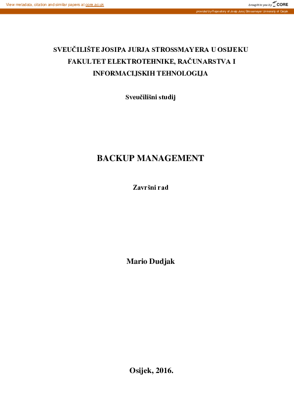 (PDF) Backup management