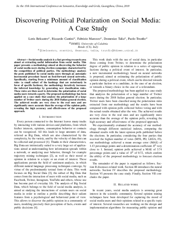 (PDF) Discovering Political Polarization on Social Media: A Case Study