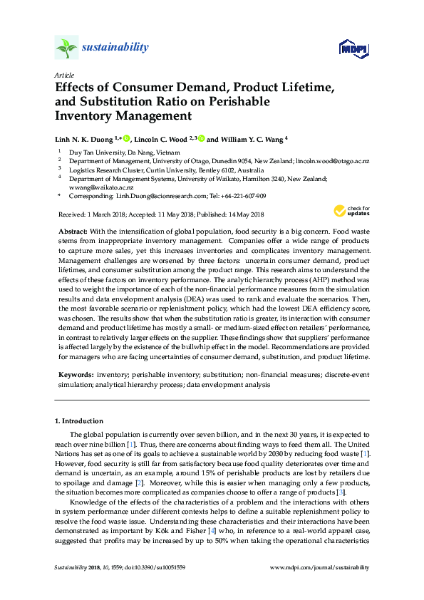 (PDF) Effects of Consumer Demand, Product Lifetime, and Substitution ...