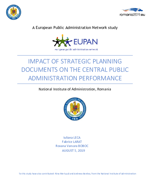(PDF) Impact of Strategic Planning Documents on the Central Public ...