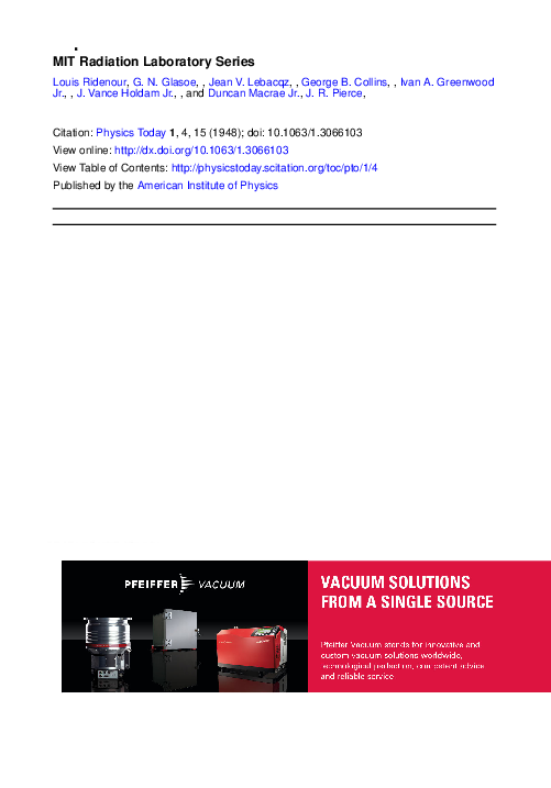 (PDF) Mit Radiation Laboratory Series