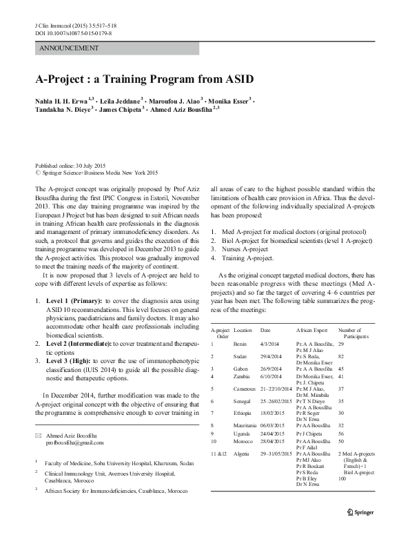 (PDF) A-Project : a Training Program from ASID | Nahla Erwa - Academia.edu