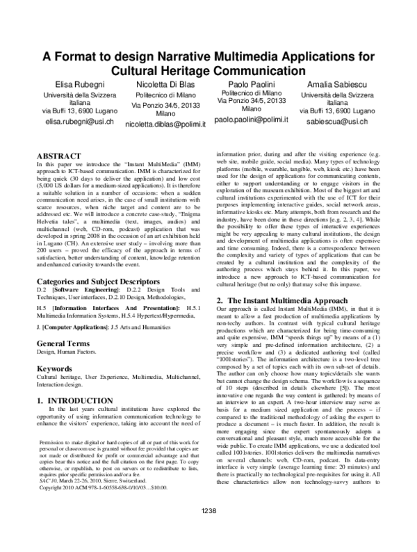 (PDF) A format to design narrative multimedia applications for cultural ...