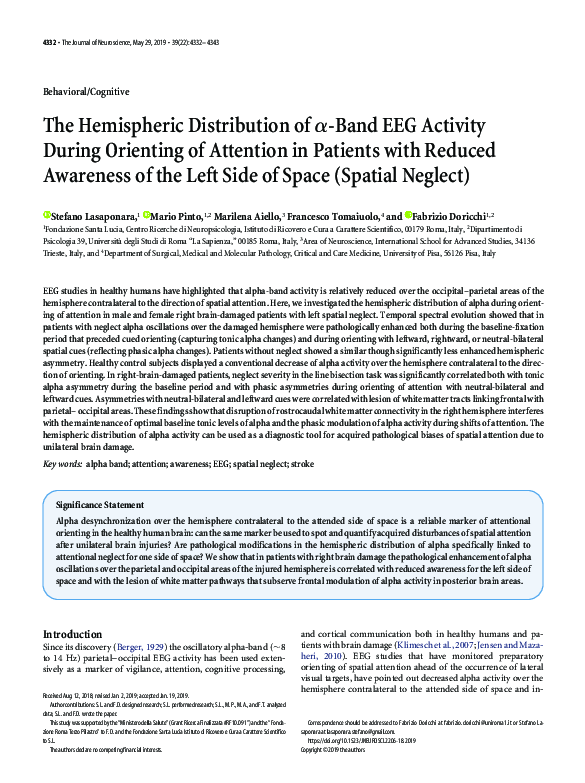 (PDF) The Hemispheric Distribution of α-Band EEG Activity During ...