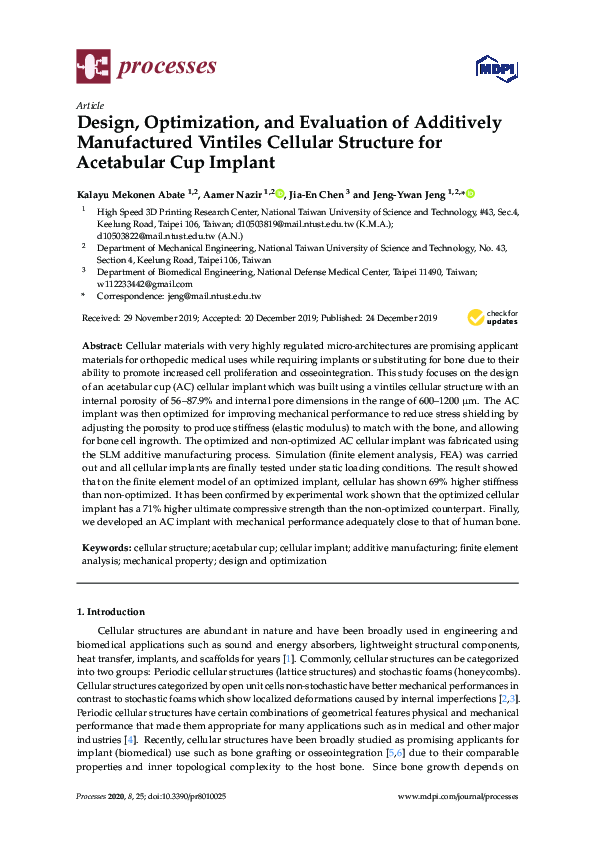 (PDF) Design, Optimization, and Evaluation of Additively Manufactured ...