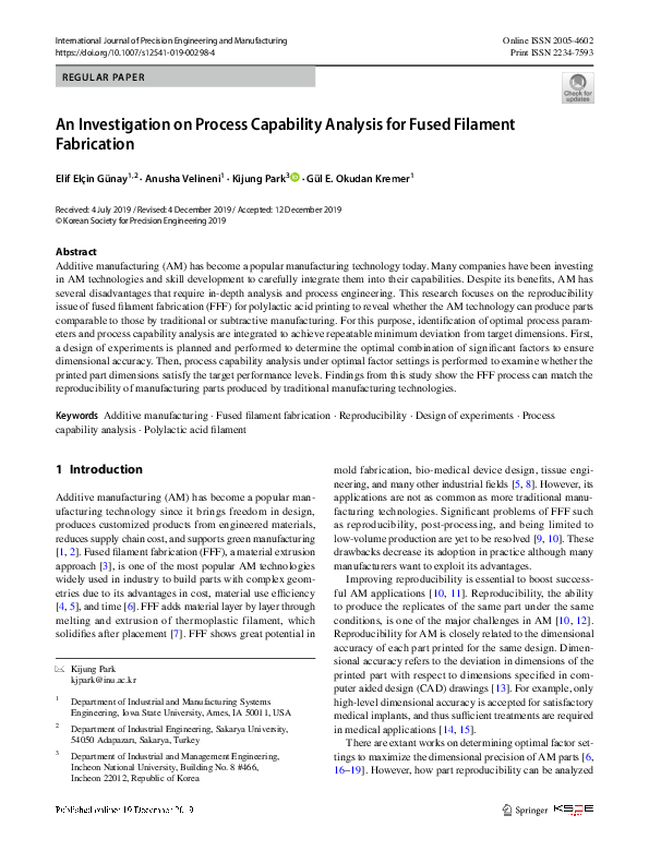 (PDF) An Investigation on Process Capability Analysis for Fused ...