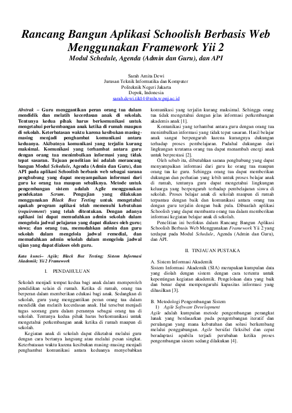 (PDF) Rancang Bangun Aplikasi Schoolish Berbasis Web Menggunakan Framework Yii 2