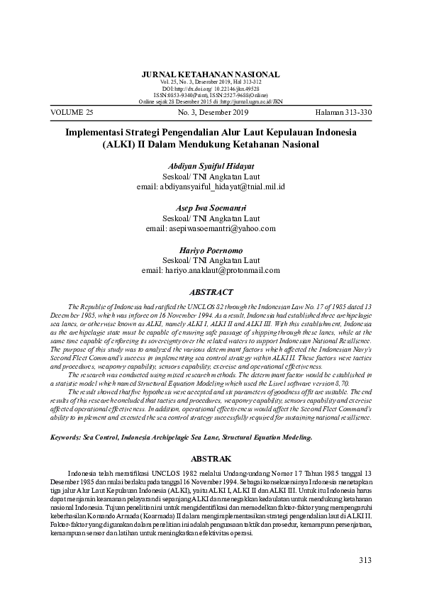 (PDF) Implementasi Strategi Pengendalian Alur Laut Kepulauan Indonesia ...