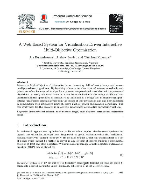 (PDF) A Web-based System for Visualisation-driven Interactive Multi-objective Optimisation ...