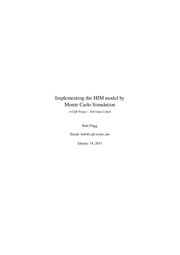 (PDF) Implementing the HJM model by Monte Carlo Simulation