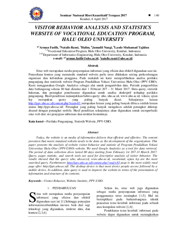 (PDF) Visitor Behavior Analysis and Statistics Website of Vocational ...