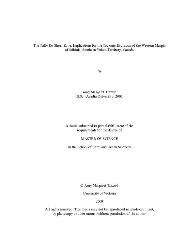 (PDF) The Tally Ho Shear Zone: implications for the tectonic evolution ...