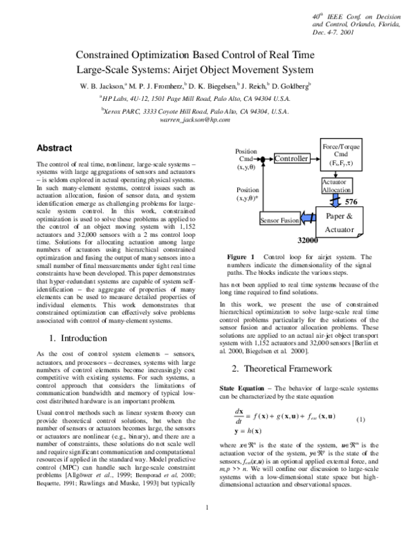 (PDF) Constrained optimization based control of real time large-scale systems: airjet object ...