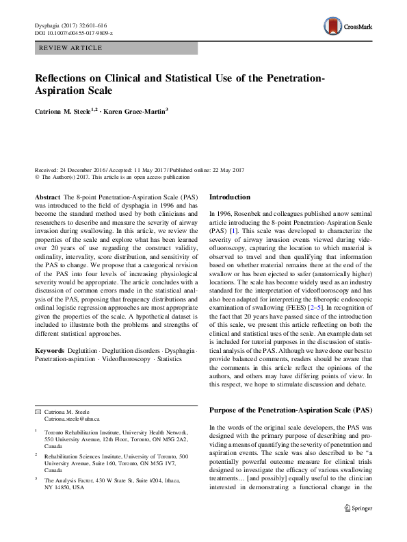 (PDF) Reflections on Clinical and Statistical Use of the Penetration ...