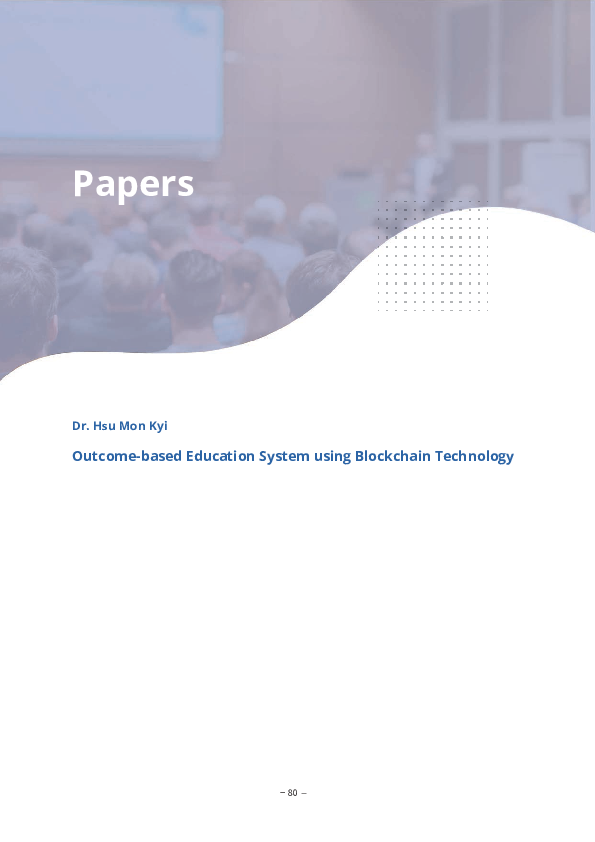(PDF) Outcome-based Education System using Blockchain Technology