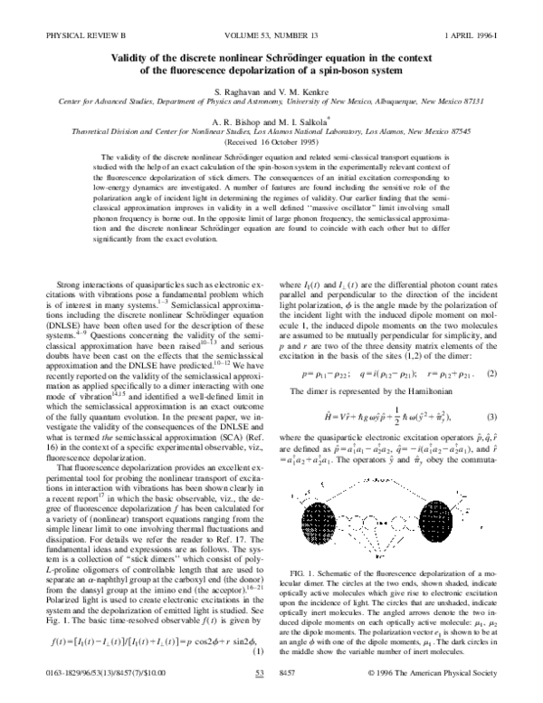 (PDF) Validity of the discrete nonlinear Schrödinger equation in the context of the fluorescence ...