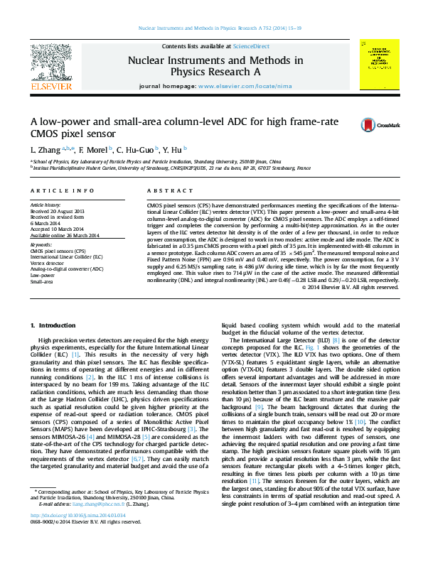 (PDF) A low-power and small-area column-level ADC for high frame-rate ...