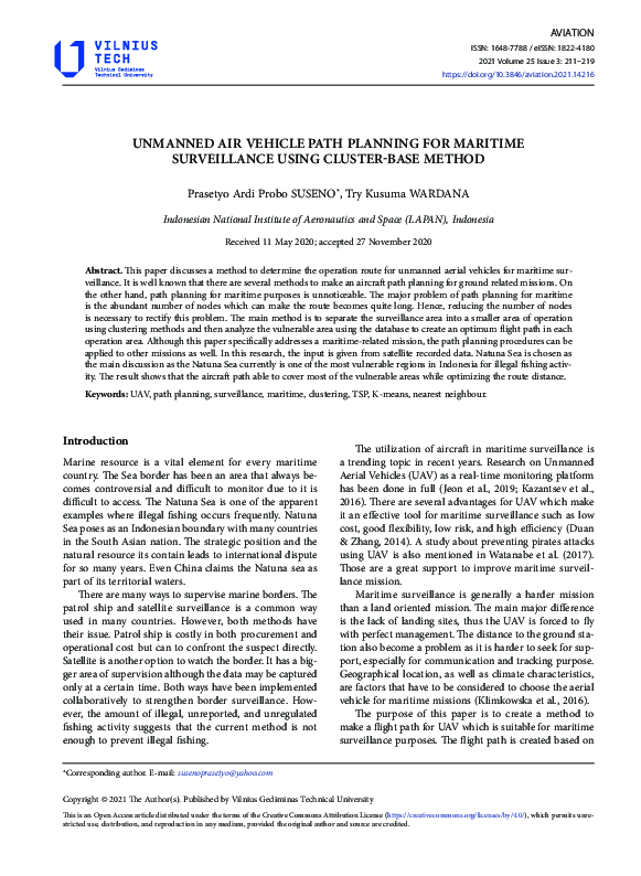 (PDF) Unmanned Air Vehicle Path Planning for Maritime Surveillance ...