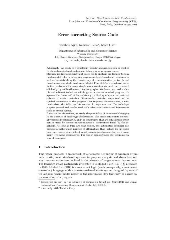 (PDF) Error-correcting Source Code