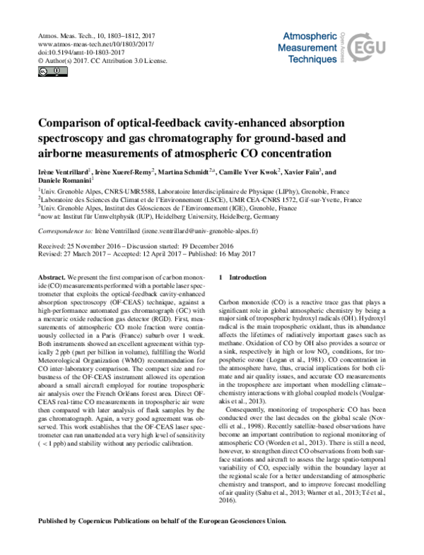 (PDF) Comparison of optical-feedback cavity-enhanced absorption ...