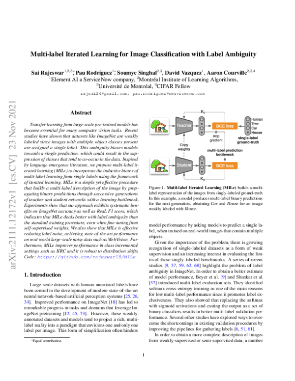 (PDF) Multi-label Iterated Learning for Image Classification with Label Ambiguity