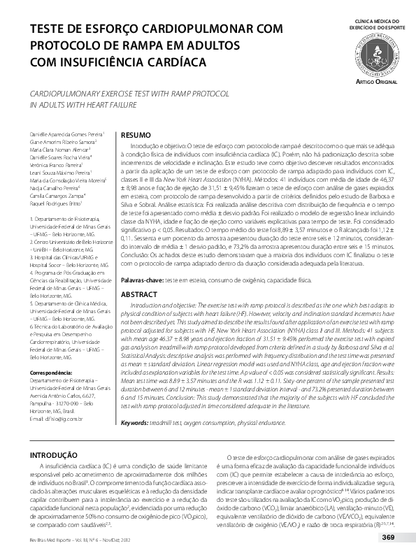 (PDF) Cardiopulmonary exercise test with ramp protocol in adults with ...