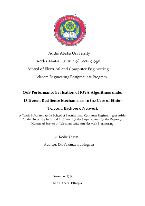 (PDF) QoS Performance Evaluation of RWA Algorithms under Different ...