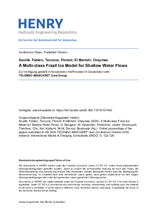 (PDF) A Multi-class Frazil Ice Model for Shallow Water Flows