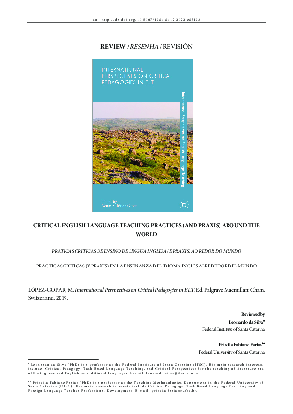(PDF) CRITICAL ENGLISH LANGUAGE TEACHING PRACTICES (AND PRAXIS) AROUND THE WORLD