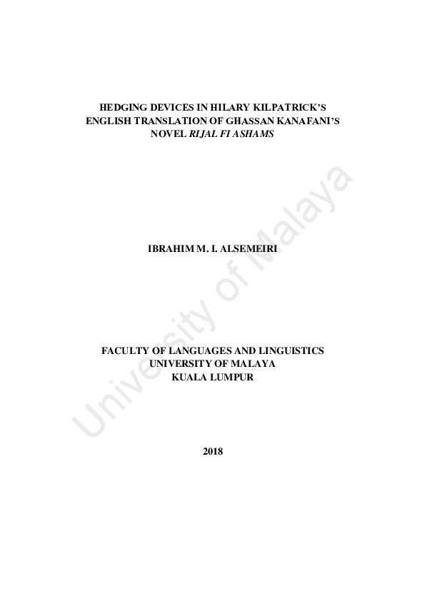 (PDF) Hedging devices in Hilary Kilpatrick’s English translation of ...