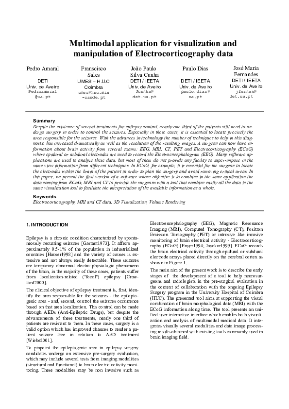 (PDF) Multimodal application for visualization and manipulation of Electrocorticography data
