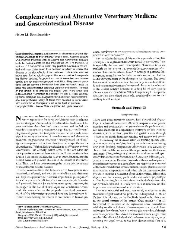 (PDF) Complementary and alternative veterinary medicne and ...