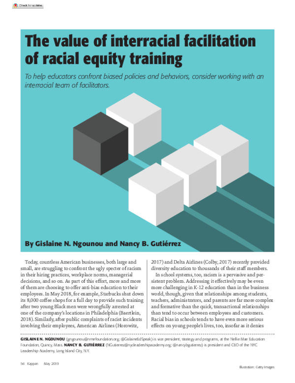 (PDF) The value of interracial facilitation of racial equity training