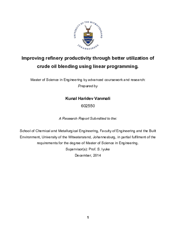 (PDF) Improving refinery productivity through better utilization of ...