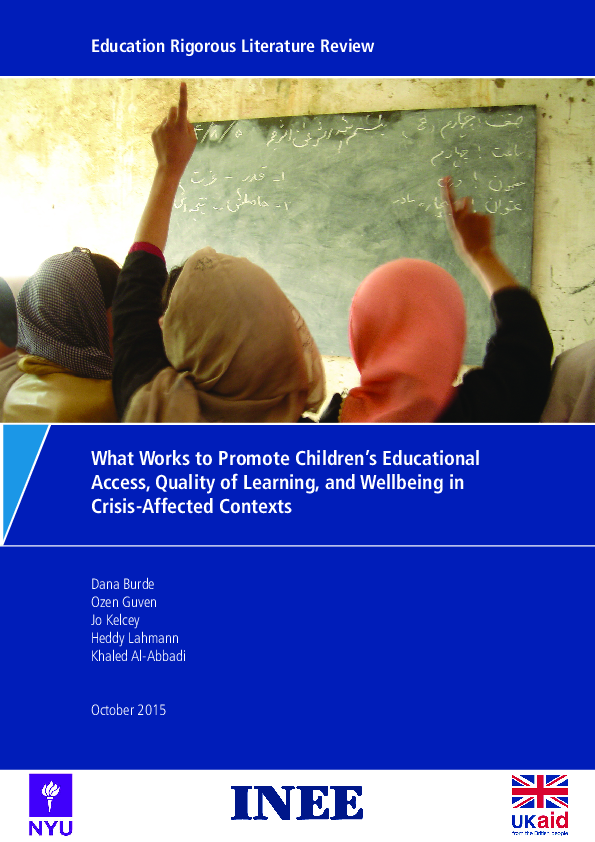 (PDF) What Works to Promote Children's Educational Access, Quality of ...