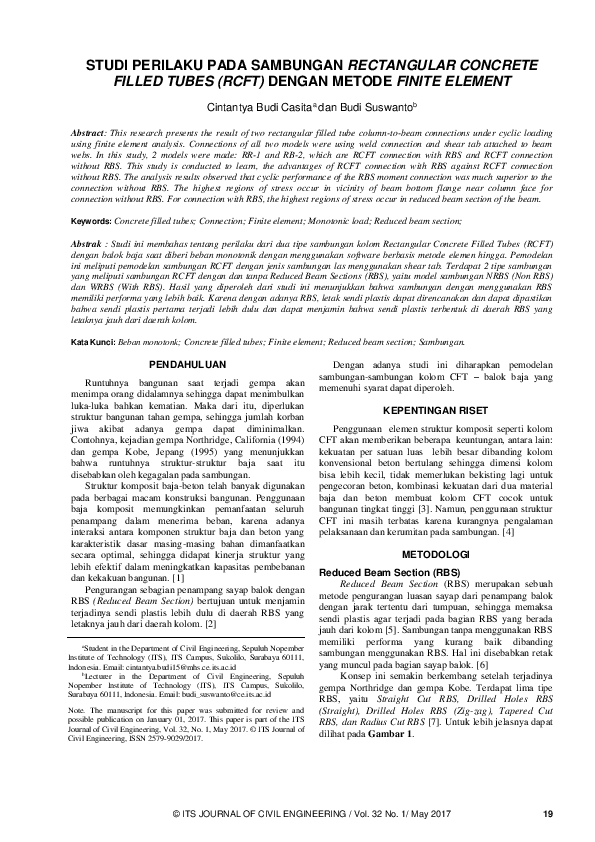 (PDF) Studi Perilaku Pada Sambungan Rectangular Concrete Filled Tubes ...