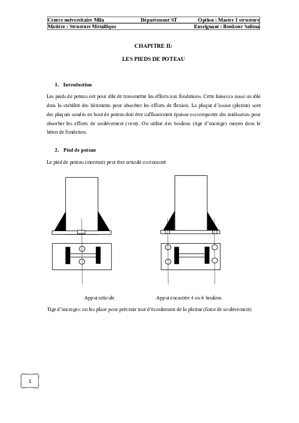 (PDF) Centre universitaire Mila Département ST Option : Master 1 ...