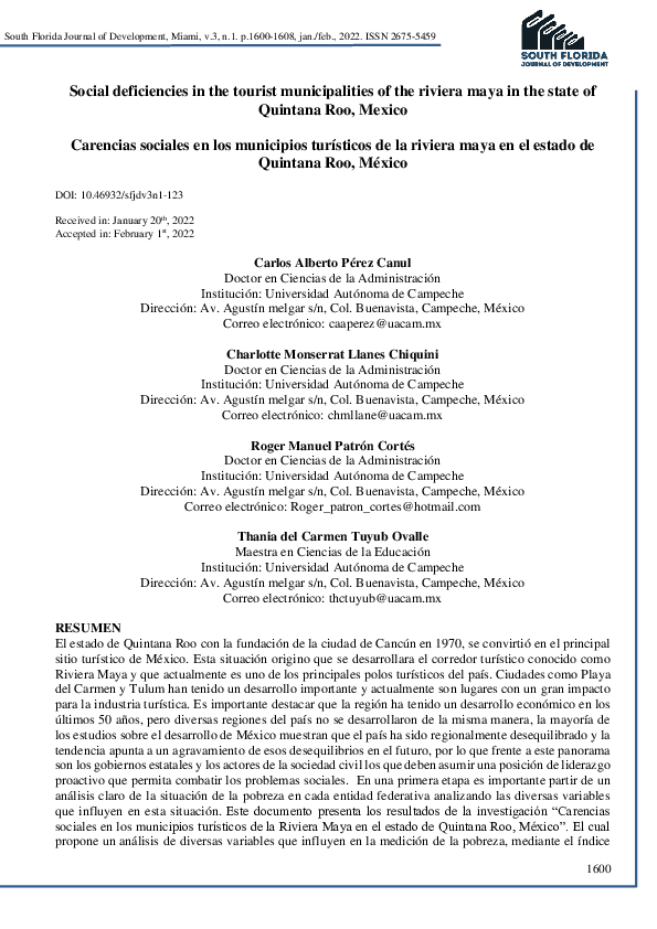 (PDF) Social deficiencies in the tourist municipalities of the riviera ...