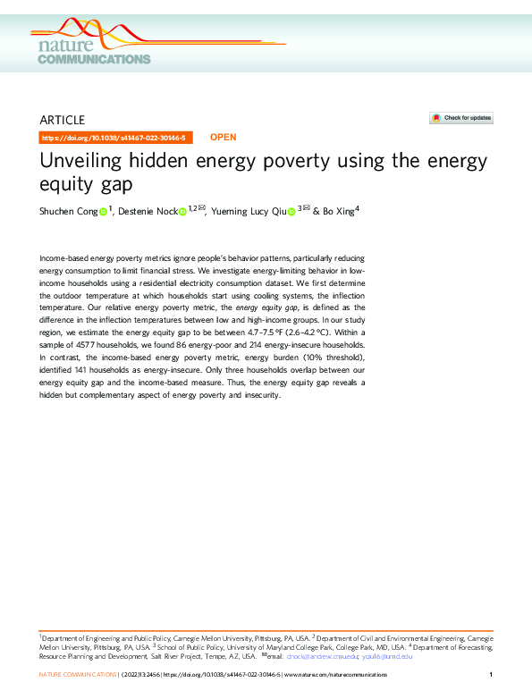 (PDF) Unveiling hidden energy poverty using the energy equity gap