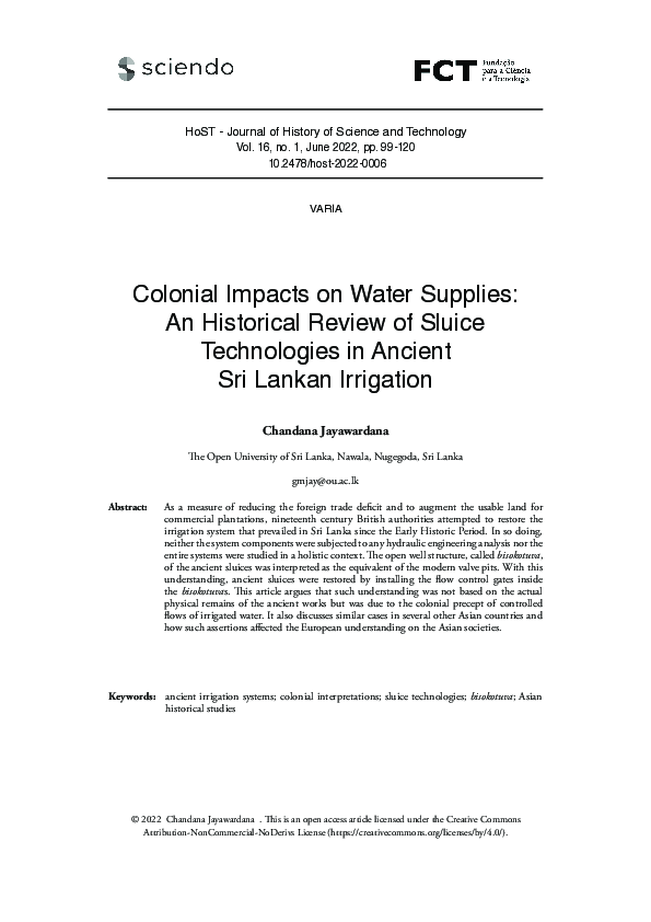 (PDF) Colonial Impacts on Water Supplies: An Historical Review of ...