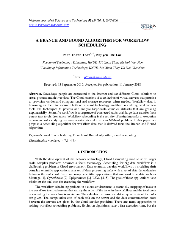(PDF) A Branch and Bound Algorithm for Workflow Scheduling (PDF) A Branch and Bound Algorithm for Workflow Scheduling