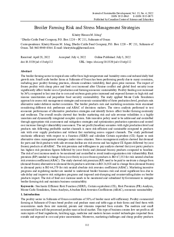 (PDF) Broiler Farming Risk and Stress Management Strategies
