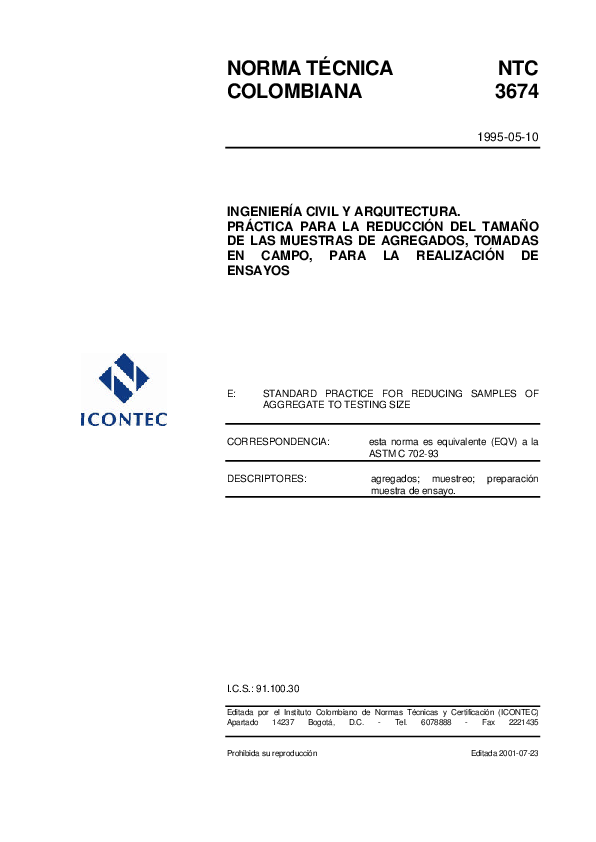 (PDF) NORMA TÉCNICA NTC COLOMBIANA 3674