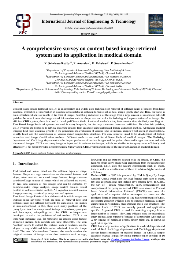 (PDF) A comprehensive survey on content based image retrieval system ...