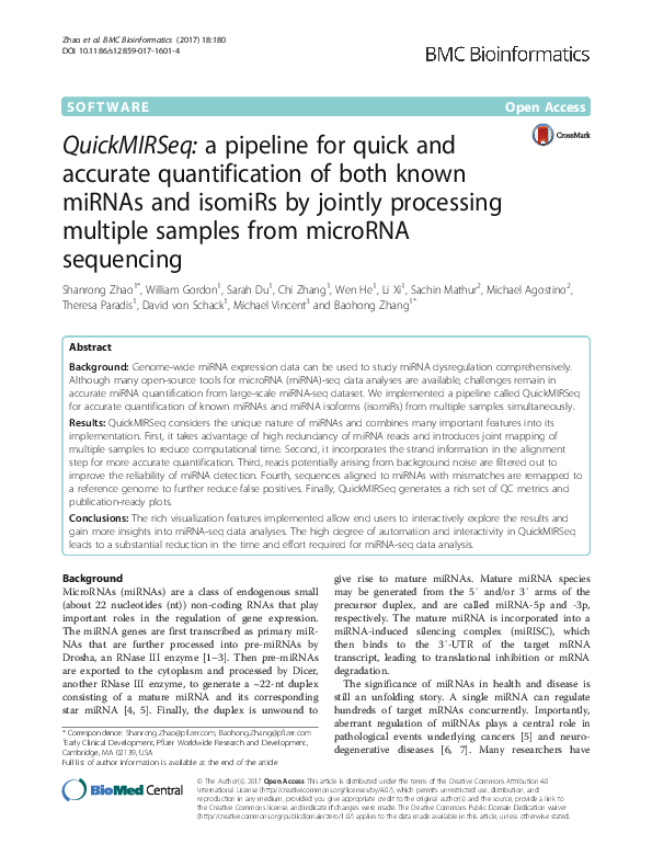 (PDF) QuickMIRSeq: a pipeline for quick and accurate quantification of ...
