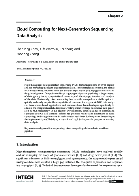 (PDF) Cloud Computing for Next-Generation Sequencing Data Analysis